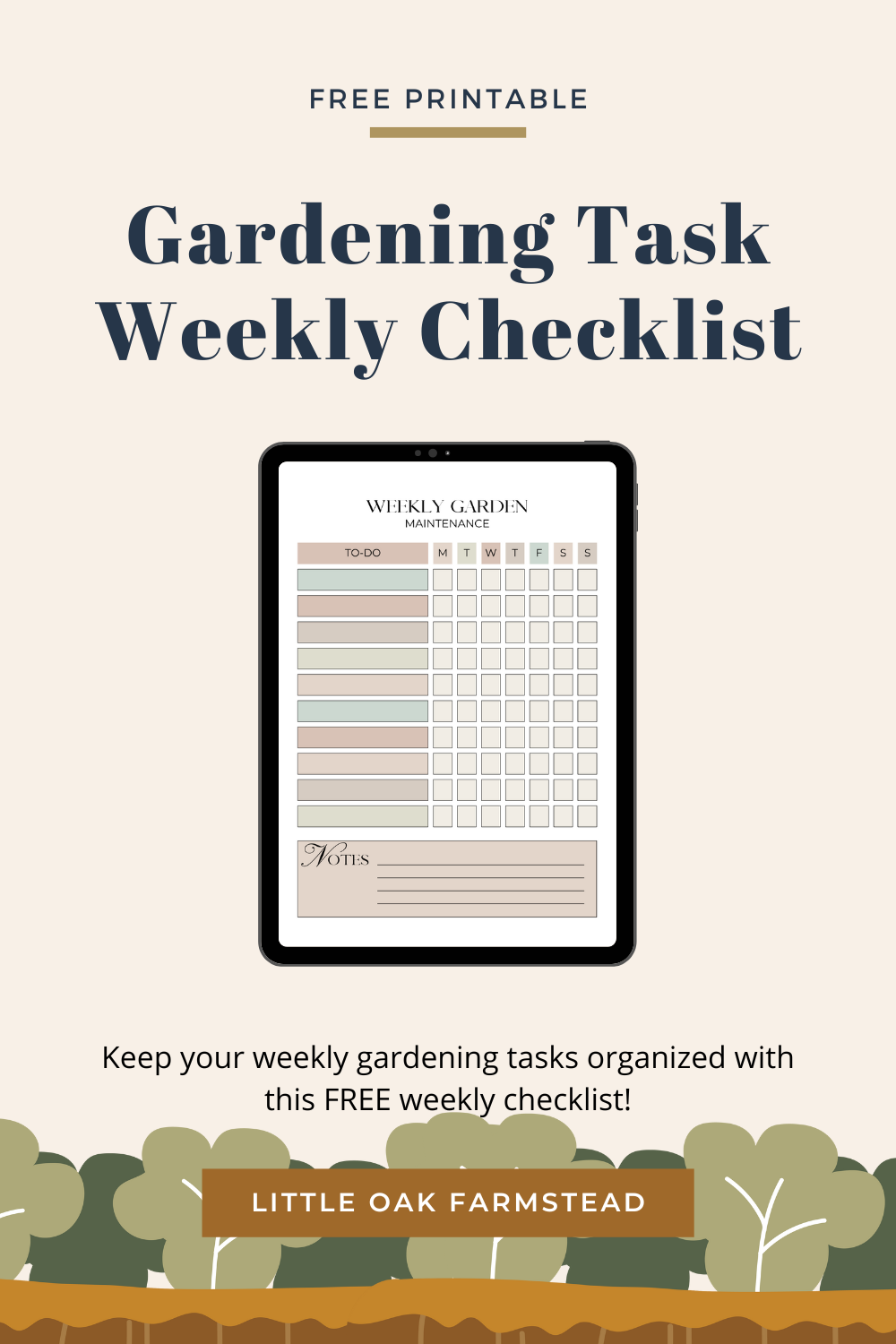FREE Weekly Gardening Task Printable - Real and Rustic